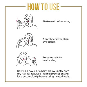 Pantene Pro-V Heat Protectant Spray, Thermal Heat Primer for Hair, Pack of 3, 21.6 oz total