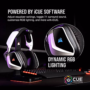 Corsair VOID RGB ELITE Wireless Gaming Headset - 7.1 Surround Sound - Discord Certified - iCUE Compatible - PC, Mac, PS5, PS4 - White