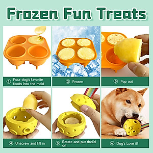 Baitedelai Dog Chew Toys,Treat Tray for Frozen Dog Food,Long-Lasting Durable Fillable Dog Treat Dispensing Dog Toy,Freezable Fillable Rubber Dog Toys with Silicone Treat Tray (Treat Mold)