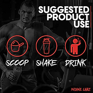Insane Labz Psychotic Gold, High Stimulant Pre Workout Powder, Extreme Lasting Energy, Focus, Pumps and Endurance with Beta Alanine, DMAE Bitartrate, Citrulline, NO Booster, 35 Srvgs