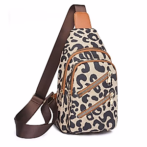 Multipurpose Leather Sling Bag, Shoulder Sling Bag, Crossbody Sling Backpack for Women, Fits 7.9 inch Tablet