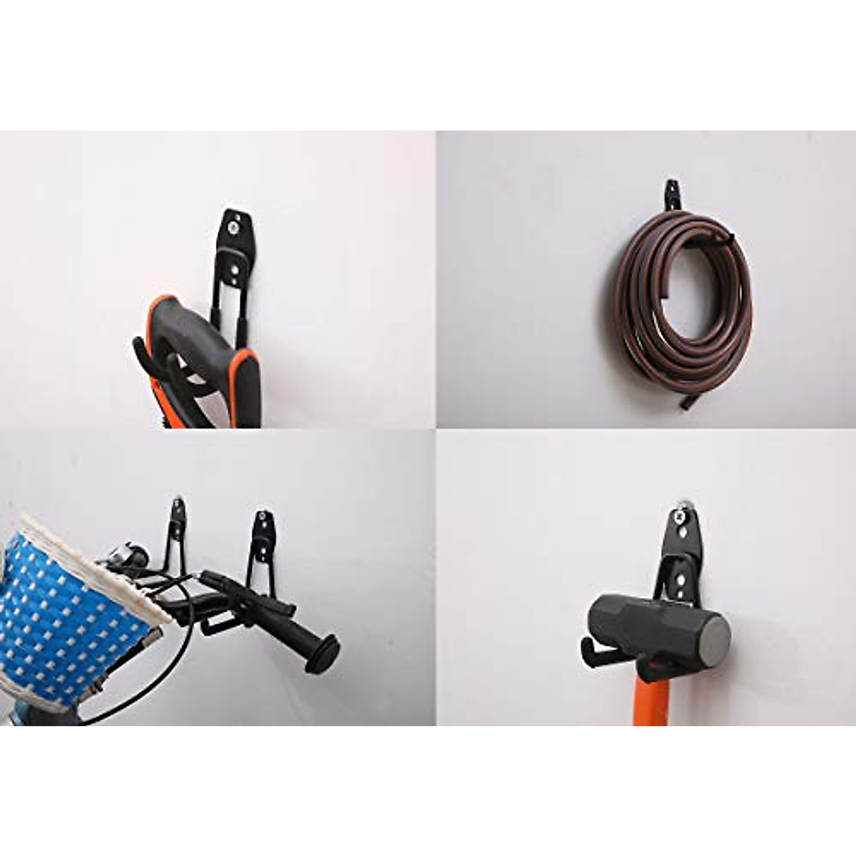 NETWAL Garage Hooks 10 Pack Storage Organization, Heavy Duty Wall Mount Steel Hook for Organizer Power Tools, Ladders,Bicycles,Garden Black