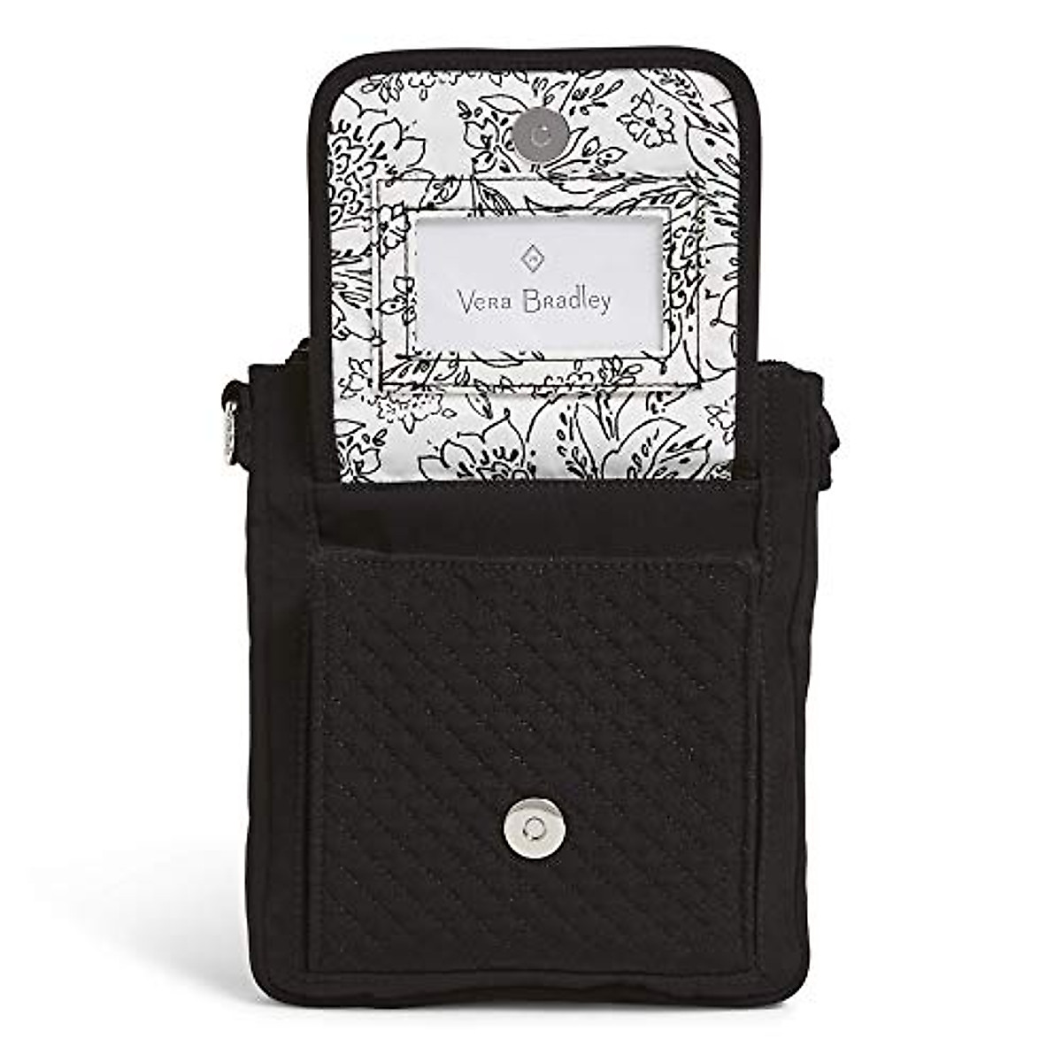 Vera Bradley Women's Microfiber Mini Hipster Crossbody Purse With RFID Protection, Black, One Size