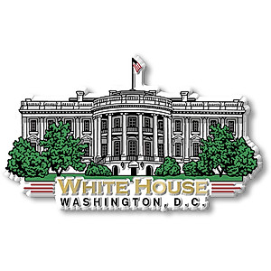 White House Magnet by Classic Magnets, Washington D.C. Series, Collectible Souvenirs Made in The USA, 4.1" x 2.5"