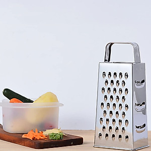 SHERCHPRY Vegetable Slicer Box Grater Cheese Graters Stainless Steel Vegetable Shredder Mandoline Slicer Nuts Kitchen Slicer Shredder Zester Grater 8inch Cheese Grater