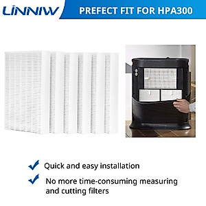 HPA300 HEPA Filter R for Honeywell Air Purifier Filter Replacement HPA200, HPA100, HPA090, HPA5300 Series Models, Fits for Honeywell Filter R, Replaces No. HRF-R1 HRF-R2 HRF-R3, 6 Pack