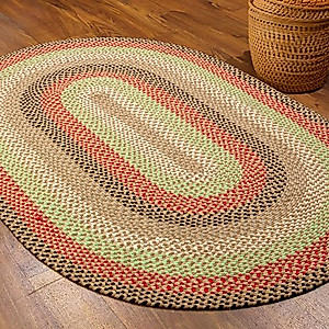 Super Area Rugs Oval 4' X 6' Earthtone Oval Braided Rug - Use as Living Room Rugs, Bedroom Rugs, Dining Room Rugs - Reversible - Rustic - Country - Primitive - Farmhouse Decor Rug