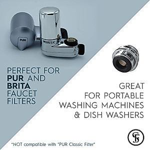 SmarterFresh 9-Piece Faucet Adapter Kit, Brass Aerator Adapter Set to Connect Garden Hose, Water Filter, Standard Hose via Diverter, in RV & Other - Male & Female Faucet Adapter for Sinks