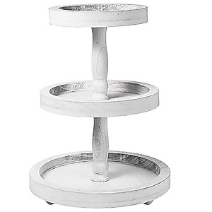 Nuanchu 3 Tier Cupcake Stand Holder Three Tier Serving Tray Cupcake Stand White 3 Cupcake Tower for Dessert Table Party Farmhouse Display Tea Cake Birthday Wedding