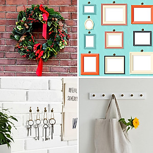 Hotop 25 Pieces Double Headed Picture Hangers Nails Small Head Hanging Nails Picture Photo Hanging Hook Pins Decorative Nail Hook Hangers for Home Office School (Bronze) as shown MY-Hotop-11068