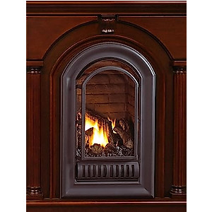 HearthSense Natural Gas Ventless Gas Fireplace System with Mantle, Remote Control, 4 Fire Logs, Use with Natural Gas, 20000 BTU, Heats up to 950 Sq. Ft., Cherry