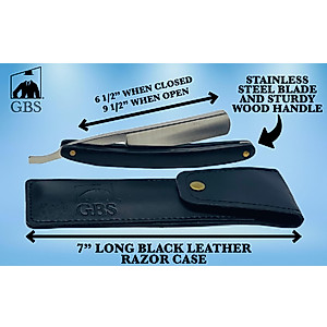 G.B.S Straight Razor Wet Shaving Kit - Classsic Shave Grooming Gift Set for Men - Includes: Straight Edge Razor, Shaving Brush, Alum Block, Shave Soap, Shave Mug Bowl,Sharpening Strop and Paste