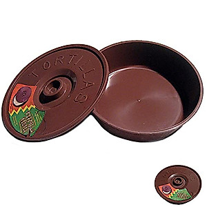 Generic Tortilla Container Keeper Microwave Warmer 8 inch Round Pita Taco Warm Flatbread New, Beige