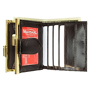 French Frame EEL Skin Leather Ladies Wallet #E573