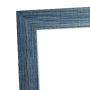 Frametory, 16x20 Picture Frame with Mat for 11x14 Photo - High Definition Glass Wide Molding - Preinstalled Wall Mounting Hardware (Blue, 1 Pack)