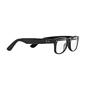 Ray-Ban RX5184 New-Wayfarer Prescription Eyeglass Frames, Shiny Black/Demo Lens, 52 mm