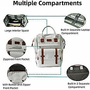 SUBEIXI Laptop Backpack 15.6 Inch with Laptop Compartment, Nurse Teacher Backpack Women Man for School College Travel, Anti-Theft Laptop Bag with USB Charging Port