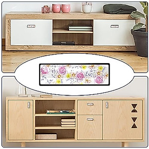 4 Pack 3.6In Double Holes Pulls Handles, Beautiful Flower Print Decorative Kitchen Cabinet Dresser Drawer Closet Cupboard Door knobs Handles Pulls for Home Bedroom Bathroom