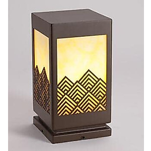 European Retro Waterproof Outdoor Garden Street Light Household Post Lamp External Lawn Rainproof Antirust Stainless Steel Marble Lampshade Column Backyard Patio Pathway Stigma Lamp E27