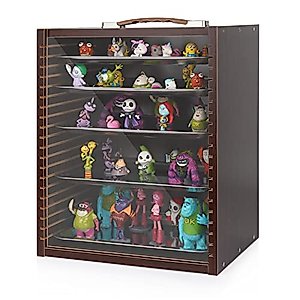 Cathyeen Miniature Display Case Display Cases for Collectibles Miniatures Storage Case Display Shelves Shelf for Collectibles for Mini Action Figures Valuable Collectibles or Crystal Stone (Black)