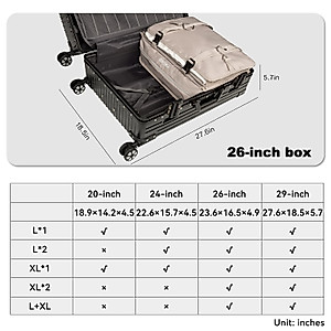 TABITORA Portable Hanging Travel Shelves Bag Packing Cube Organizer Suitcase Storage Large Capacity (Beige XL)…