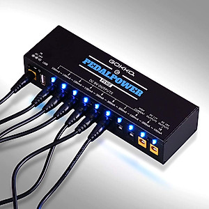 GOKKO Guitar Pedal Power Supply 10 Isolated DC Output for 9V 12V 18V Effect Pedal with Smart Short Circuit and Over Current Protection