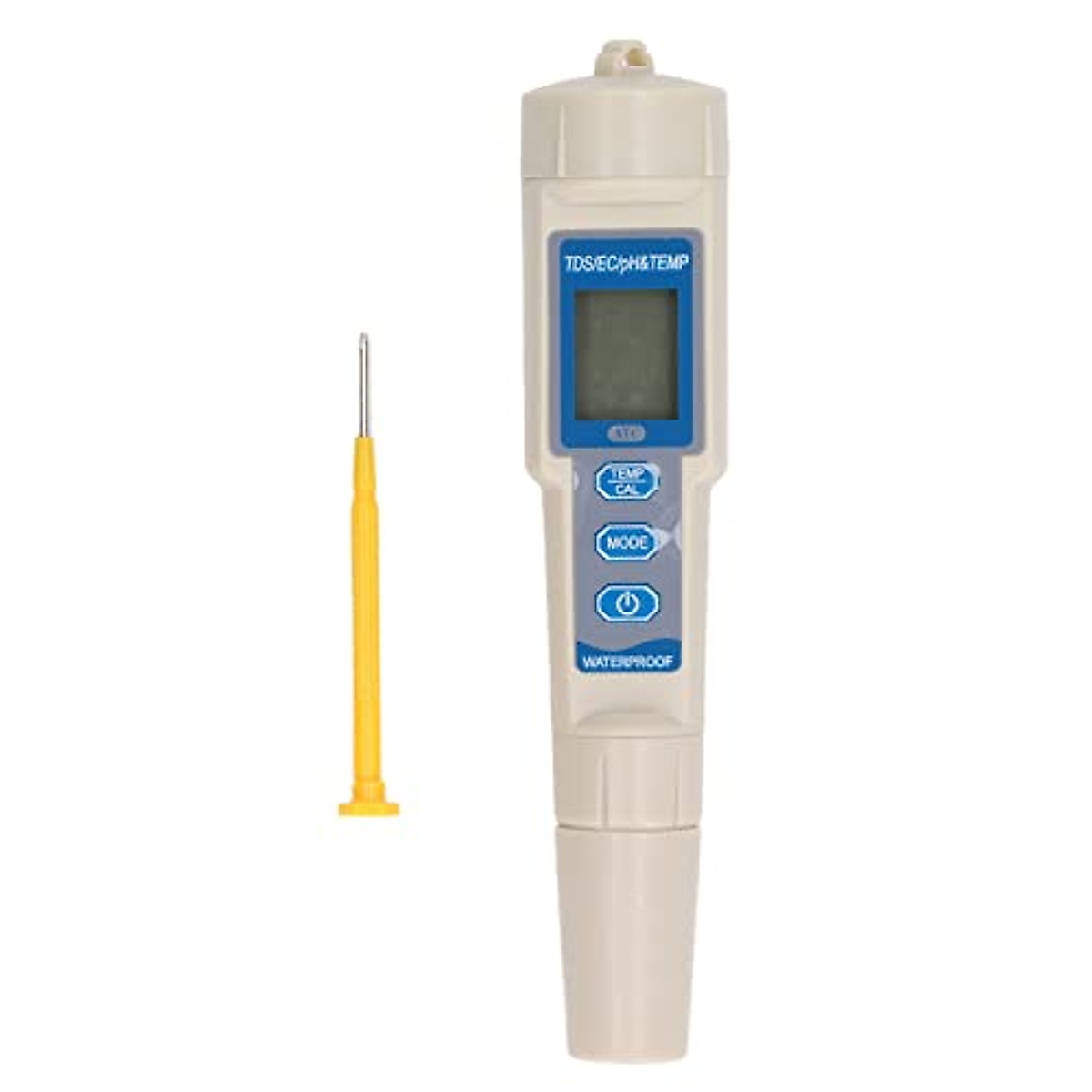 Water Quality Tester, Large Display Screen Precise Easy to Carry PH EC TDS Temp Meter Ergonomic 4 in 1 ABS Housing for Aquarium for Fish Hatchery