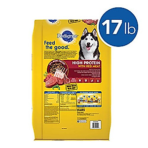 PEDIGREE High Protein Adult Dry Dog Food Beef and Lamb Flavor Dog Kibble, 17 lb. Bag