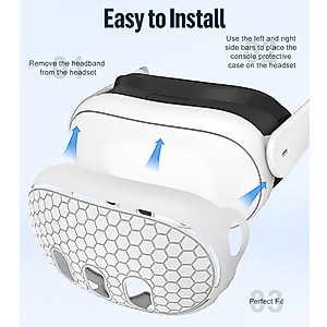 VR Shell Protective Protector Cover for Meta/Oculus Quest 3 Accessories, Silicone Front Headset Protector Cover Anti Scratch Anti Dust Anti Shock, Compatible with Quest 3 Accessories (White)