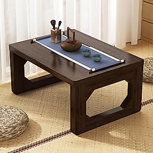 Foldable Coffee Table, Japanese Style Tatami Table, Classical Zen Tea Table, Meditation Table (Color : A, Size : 100 * 55 * 31cm)