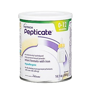 Pepticate Baby Formula, Hypoallergenic Powdered Infant Formula for Cow Milk Allergy, with Omega 3 DHA, ARA, Iron & Prebiotics, 14.1oz