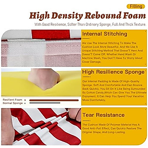 Focuprodu Bench Cushion 45 Inch, Patio Furniture Cushions, Non-silp Durable Window Seat Cushions, Personalized Custom Furniture Bench Cushions. (45x18x2.5, Red Stripes)