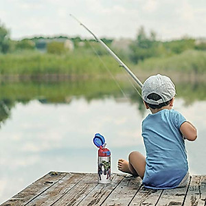 Zak Designs Marvel Comics Durable Single Wall Stainless Steel Water Bottle with Push-Button Flip Lid Leak-Proof Design is Perfect for Outdoor Sports (19.5oz, BPA Free), 19.5 oz, Avengers