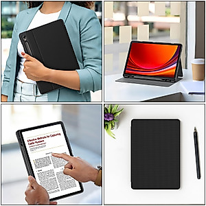 Soke Case for Samsung Galaxy Tab S9 2023 [SM-X710/X716B/X718U]-Premium Shock Proof Stand Folio Case, Multi-Viewing Angles, Soft TPU Back Cover for Galaxy Tab S9 11 inch Tablet, Black