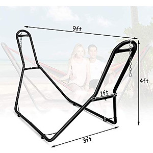 HAPPYGRILL Hammock Stand Adjustable 9 to 12 Feet Long Hammock Frame for Indoor Outdoor Patio Backyard