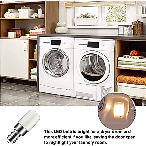 E12 LED Bulb 3W E12 Candelabra Bulbs Equivalent to Halogen Bulb 25W 120V Warm White 3000K C7 Bulb Candle Base for Chandeliers, Ceiling Fan, Dryer Drum, Himalayan Salt Lamps, Refrigerator (2-Pack)