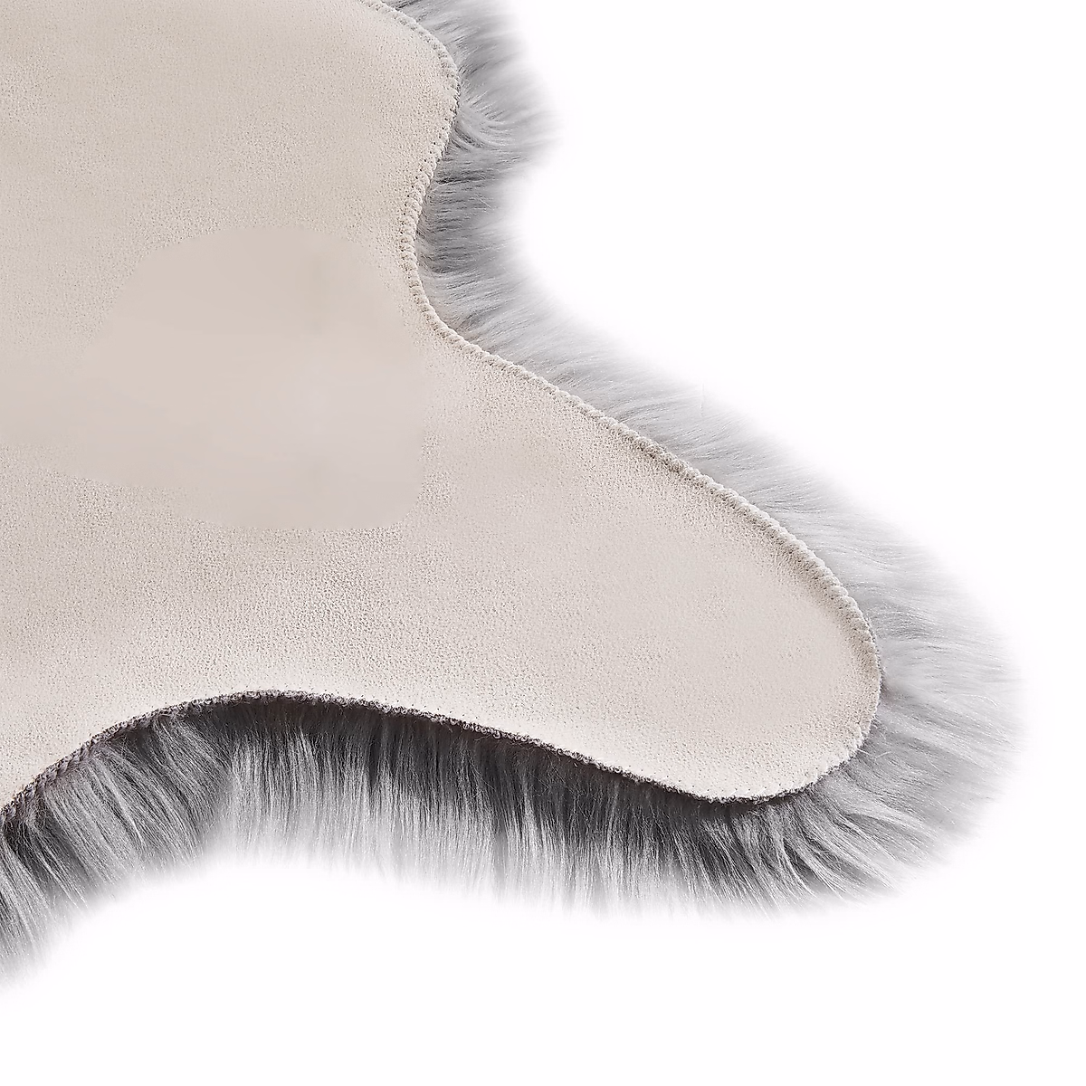 Rainlin Ultra Soft Fluffy Faux Fur Sheepskin Rugs for Bedroom Living Room Grey Fuzzy Washable Home Decor Carpets Plush Shag Small Area Rugs,2x3 Feet