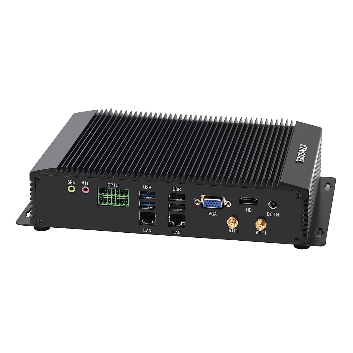 KINGDEL i5 8th Gen. CPU Desktop Computer, Office Computer with 8GB RAM, 128GB SSD, 6xCOM, 4xUSB 3.0, 4xUSB 2.0, 2xLAN, GPIO, HD Port, VGA, Fanless