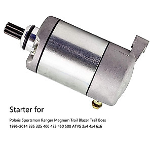 Starter for Polaris Sportsman Ranger Magnum Trail Blazer Trail Boss 1995-2014 335 325 400 425 450 500 ATVS Replaces Polaris 3090188 3084981 57-2688，Smu0061 18645 18645N Starter