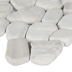 MSI White Pebbles Tumbled Tile, 11.42 in. X 11.42 in.,White, 10 Piece for Bathroom, Kitchen Backsplash, Accent Wall Tile, and Shower Wall Tile