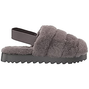 UGG Women's Super Fluff Slipper, Charcoal, 10