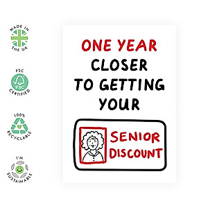 CENTRAL 23 Funny Birthday Card - Closer To Senior Discount Woman - Witty Humor - Greeting Cards For Grandma - Her - Birthday Cards For Women Best Friend Sister Mom - Comes With Fun Stickers