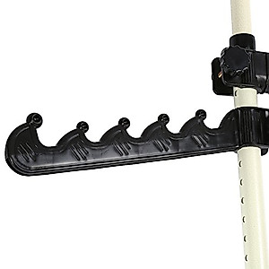 Estink Garment Rack Clothing Hanger, Heavy Duty Adjustable Closet Rod Double Rail,Simple No Drilling for Bedroom Freestanding Wardrobe Closet Organizer System,3 Vertical Poles 4 Bars