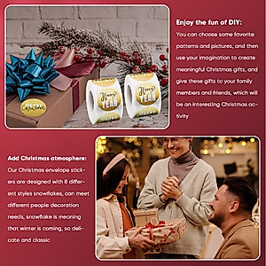 1000 Pieces 1.5 Inch Happy New Year Stickers Holiday Stickers for Cards Cute Holiday Package Sticker for Envelope Happy New Year Label Circle Sticker Roll for Handmade Goods Greeting Card