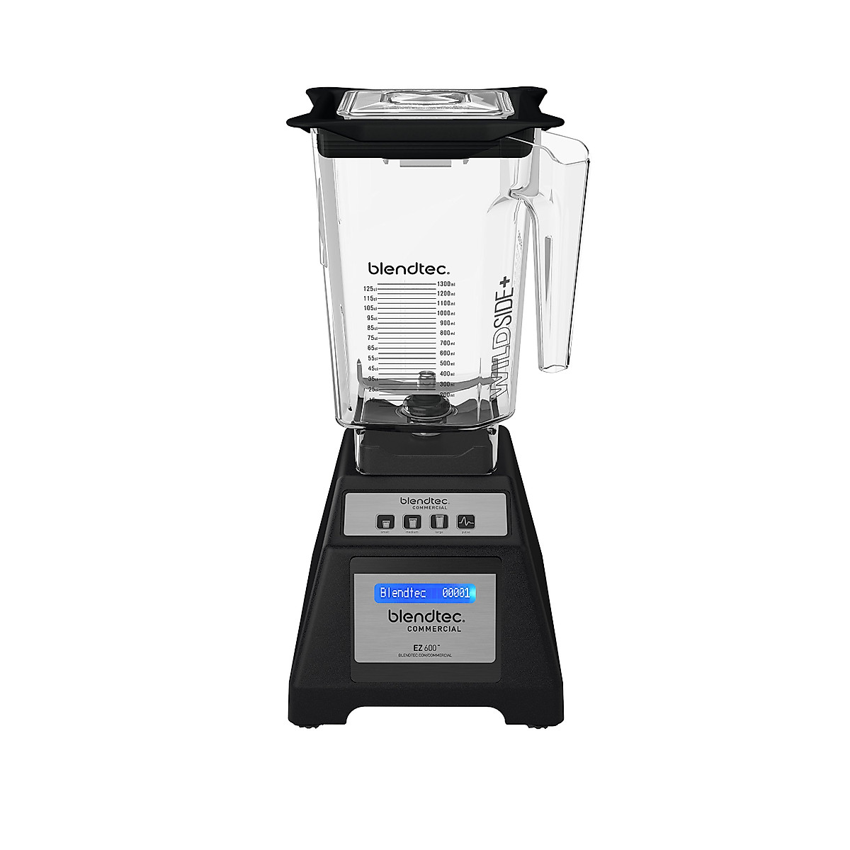 Blendtec EZ 600 Blender - FourSide Jar (75 oz) - Professional-Grade Power - Self-Cleaning - 4 Pre-programmed Cycles - Black