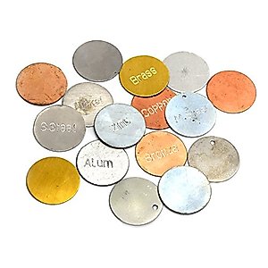 Set of Metal Discs (Set of 16), Metal Identification Kit, Magnetic and Non-Magnetic, Educational - Eisco Labs