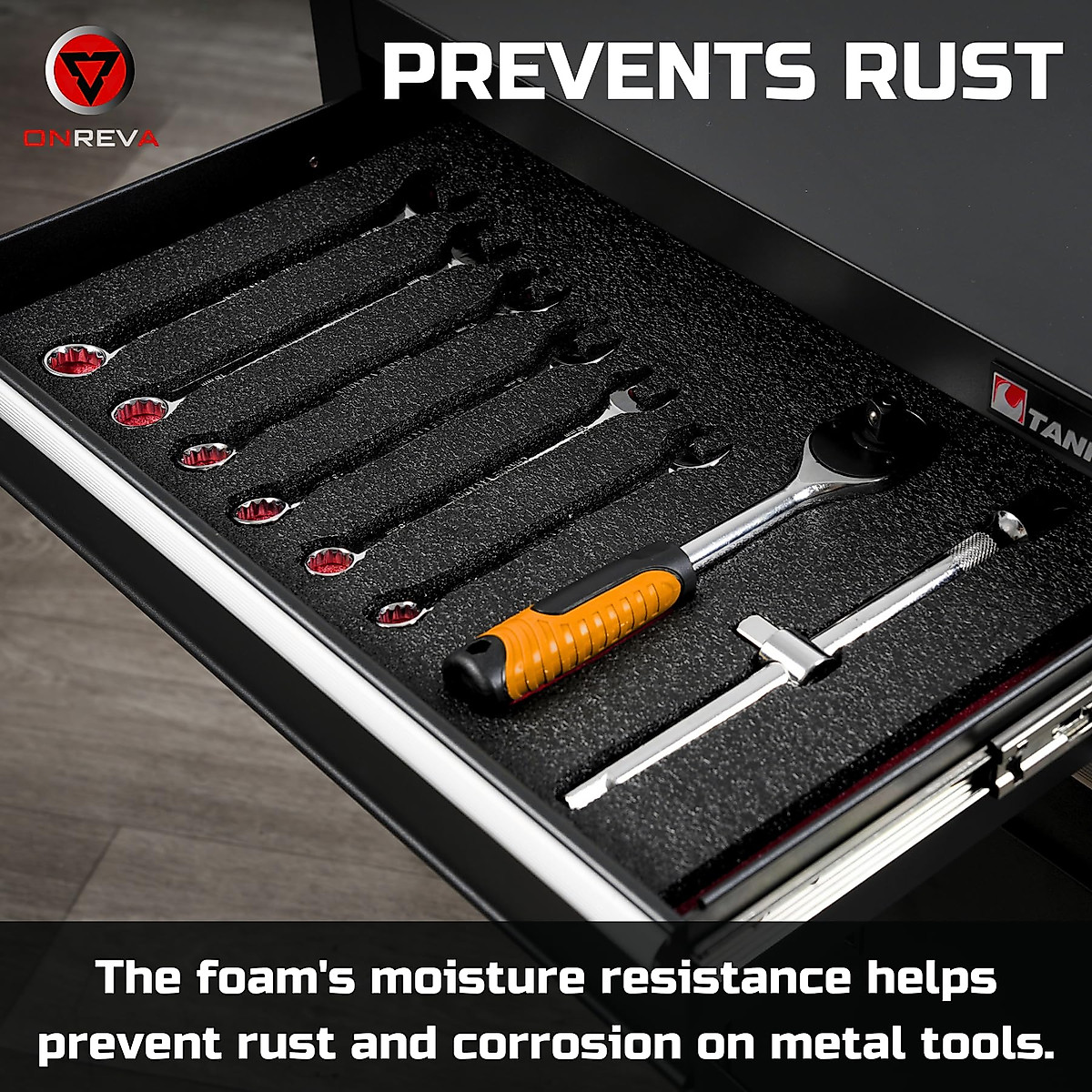 ONREVA Tool Box Foam 3Pack 18x12x2 inch, Foam Inserts for Cases, Polyethylene Tool Foam Sheets, Drawer Foam Liner, Tool Box Organizers and Storage, Toolbox Shadow Organizer