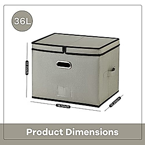 2 Pack Foldable Large Storage Bins with Lids , Stackable Storage Bins with Lids, Fabric Storage Bins Boxes Organizer Containers with PP Board, Collapsible Closet Bins with Label Window for Organizing Closet Shelves Nursery Room-Cyan.