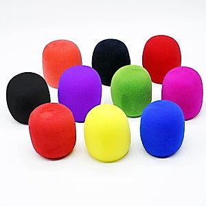 Microphone Windscreen, Colorful Mirophone Covers, Headset Windscreen,Mic Foam Covers for Varity of Headset,Colorful,10pack