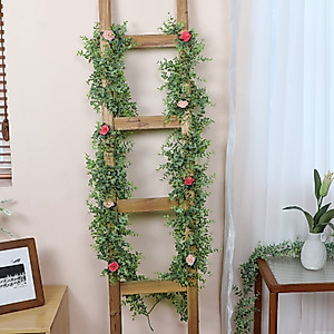 Dolicer Eucalyptus Garland, 12FT Faux Greenery, Artificial Leaves Vine, Fake Hanging Garlands Wedding Decor (Grey Green)